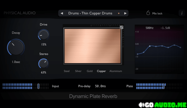 Physical Audio Dynamic Plate Reverb 3.1.9 [macOS] | Go AudiO [Official]